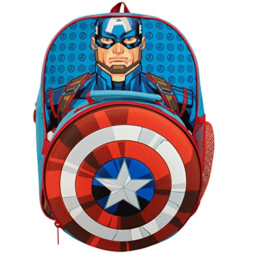 Marvel Kids Backpack and Lunchbag Set Avengers Captain America Blue