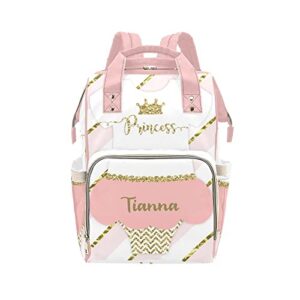 custom pink skirt diaper bag with name backpack large capacity baby bag for women men mother dad gifts