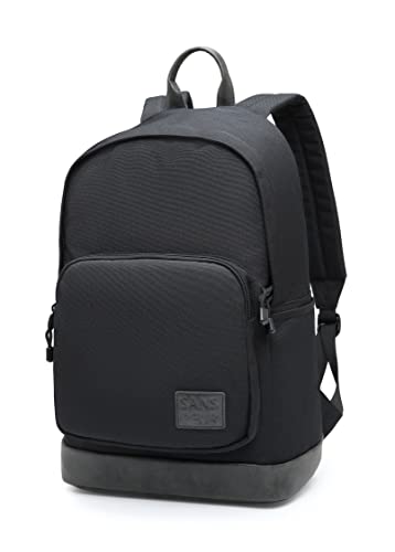 SansPeur BASEL Backpack, Casual Back Pack with Laptop Sleeve, designed for Work, Travel, School & College, Black