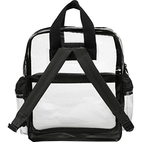 Nufazes Clear Backpack - See Through Daypack Clear Backpacks in Black