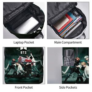 Durable 16 Inch Laptop Backpacks Fashion Daypack Black Casual Bags Outdoor Hiking Travel Bag for Men Women Boys Girls