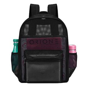 Heavy Mesh Backpack Beach Backpack ,Perspective College Backpack, with Padded Shoulder Strap, Suitable for swimming, diving, outdoor sports，Carry Portable Oxygen Tank