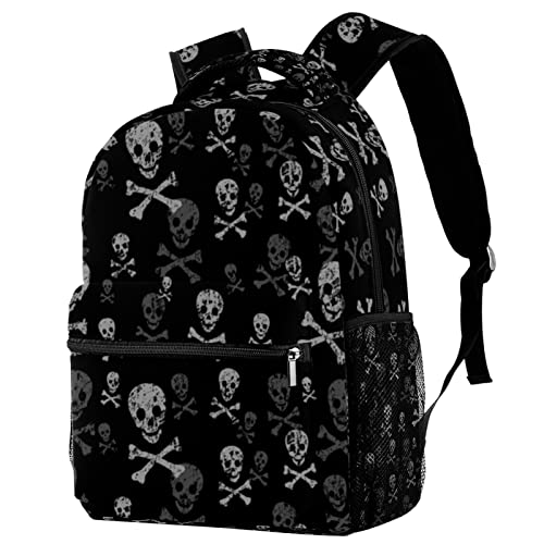 EVANLinsim Skull And Bones Backpacks Boys Girls School Book Bag Travel Hiking Camping Daypack Rucksack