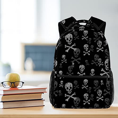 EVANLinsim Skull And Bones Backpacks Boys Girls School Book Bag Travel Hiking Camping Daypack Rucksack