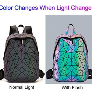 Geometric Backpack Holographic Luminous Backpacks Reflective Bag Luminesk Irredescent Rucksack Luminous NO.2