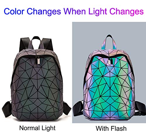 Geometric Backpack Holographic Luminous Backpacks Reflective Bag Luminesk Irredescent Rucksack Luminous NO.2