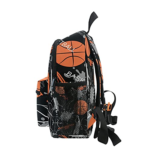 TropicalLife Kids Backpack Basketball Player Art Painting Toddlers Schoolbag with Chest Strap & Bottle Holder Rucksack for Preschool Nursery Girls Boys, Lightweight