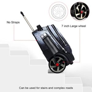 UNIKER Rolling Laptop Bag for 14 Inch Laptop,19 Inch Roller Bookbag for Teens,Roller Travel Bag,Suitcase on Wheels,Wheeled Bookbag,Trolley School Bag,Schoolbag with Wheels Black Cat Butterfly…