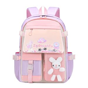 purple rabbit backpack cute teenage lightweight waterproof travel bag birthday gifts backpacks (rabbit purple, large)