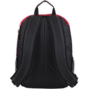 Fuel Sport Active Multi-Functional Ergonomic Backpack with Separate Tech Compartment (Black/Red Wavy Lines)