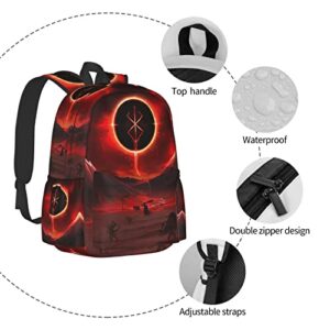 Anime Berserk Backpack 3d Anime Bookbag Large Capacity Laptop Backpacks Lightweight School Bag For College Students Travel Girls Boys