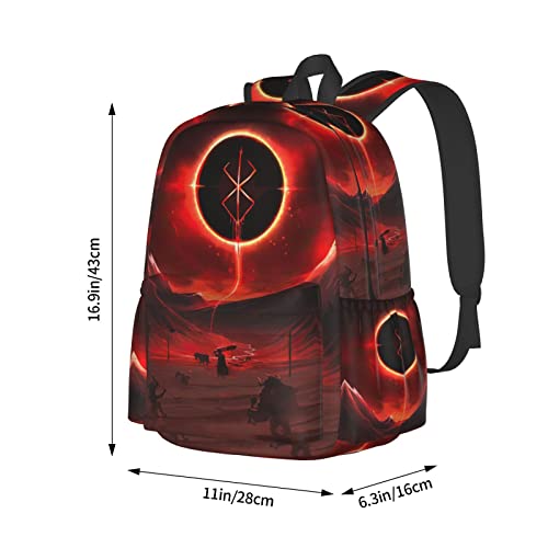 Anime Berserk Backpack 3d Anime Bookbag Large Capacity Laptop Backpacks Lightweight School Bag For College Students Travel Girls Boys