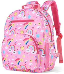 joyleme backpack for girls kids, ideal kids rainbow clouds school backpack casual daypack, waterproof preschool kindergarten elementary large capacity schoolbag teen girls valentine’s day gifts（12l）