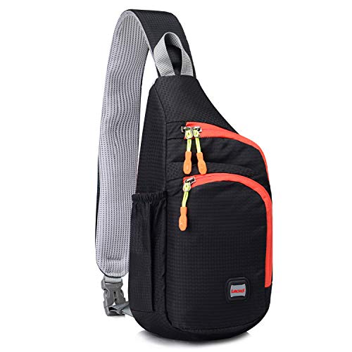 Lecxci Outdoor Chest Sling Bag Lightweight Waterproof Backpack for Unisex /Man/Women(M,black)