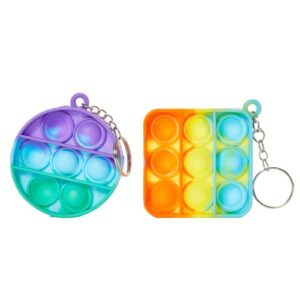 RALME Printed Fidget Popper Backpack Set for Kids with Pop It Keychain Bubble Poppers and Pencil Case