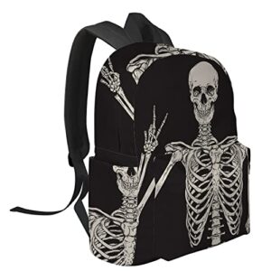 Stylish Elementary Student School Bag- Funny Human Skeleton Durable School Backpacks Outdoor Daypack Travel Packback for Kids Boys Girls