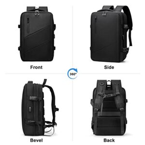 Men Carry on Travel Backpack 40L,Hiking Backpack Waterproof for Women, Lightweight School Casual Daypack Laptop Backpack with Expandable Airplane Approved 15.6 inch Laptop Compartment USB Charge Port