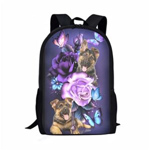 upetstory german shepherd backpack for kids girls boys school bag dog bookbag toddler kindergartener schoolbag preschool elementary rose backpacks casual daypack rucksack satchel