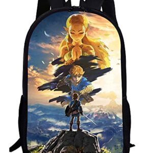 Game Backpack Adjustable Shoulder Strap Bookbag, 3D Print 17in Cartoon Travel Laptop Backpack Casual Daypack COLOR1