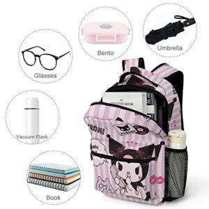 Zqiyhre Kawaii Ku-romi Backpack DIY Anime Small Laptop Backpack Travel Backpack for Teen