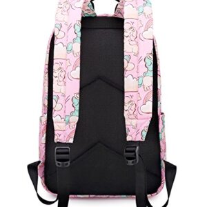 abshoo Cute Lightweight Kids School Bookbags Unicorn Girls Backpacks With Lunch Bag (Unicorn Pink Set G3)