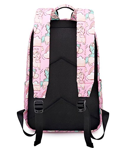 abshoo Cute Lightweight Kids School Bookbags Unicorn Girls Backpacks With Lunch Bag (Unicorn Pink Set G3)