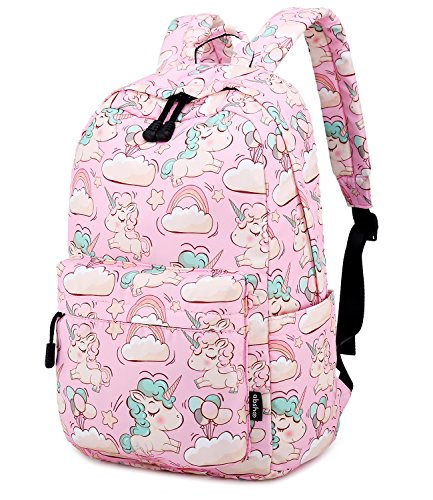 abshoo Cute Lightweight Kids School Bookbags Unicorn Girls Backpacks With Lunch Bag (Unicorn Pink Set G3)