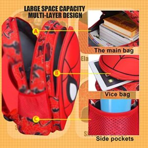 Licputalch Kids School Backpack for Kids Boys Girls, Waterproof Red Backpack for 4-6-8-10-12