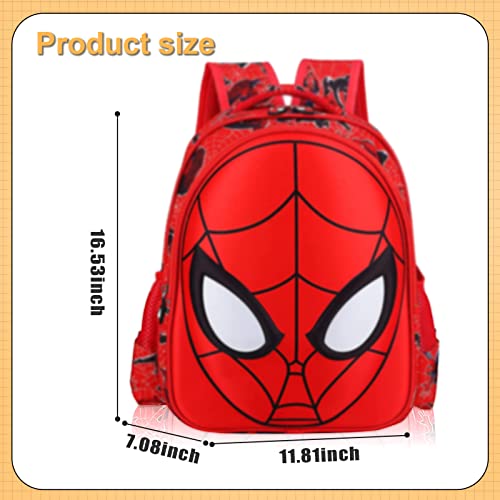 Licputalch Kids School Backpack for Kids Boys Girls, Waterproof Red Backpack for 4-6-8-10-12