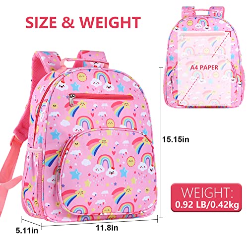 Ouryec Backpack for Girls Kids,Toddler Preschool Bookbag School Backpack for Kindergarten Elementary,Ideal Girls Classic School Backpack(15" tall)