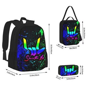 NUIFENB 3 Piece Kids Backpack With Lunch Bag Share Love Backpack For School Girls Boys Teens Bookbag Ruckpack Daypack Pencil Case