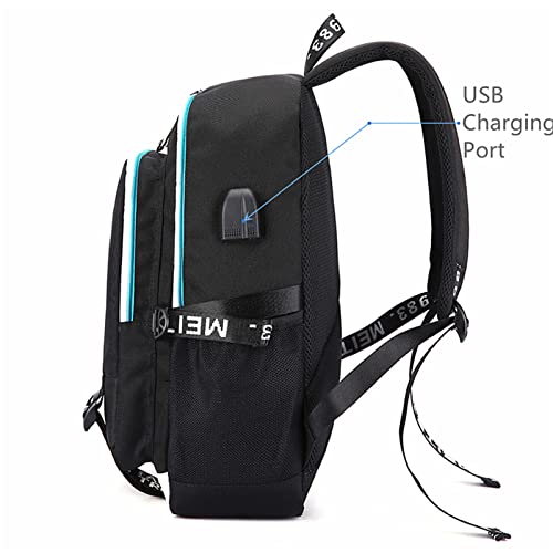 KBIKO-zxl Kids Soccer Star Cristiano Ronaldo Backpack-Lightweight Travel Bag with USB Charging Port for Students