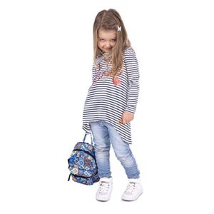 Ladyzone Cute Mini Backpack Daypack 10 Inch Pack for Girls Boys and Adult (Tiles Blue)