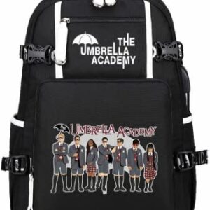 Umbrella Academy Backpack School Bag Bookbag Laptop (Black 4), One Size