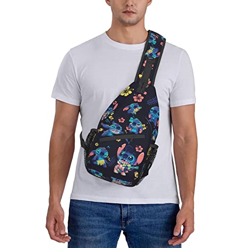 HFBIBFA Cartoon Sling Bag for Women Men Cute Crossbody Bag for Teenager Adults Fanny Pack Anime Mini Purse Backpack for Gift Chest Bags For Travel Hiking