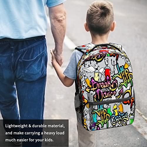 Graffiti Letters Backpack School Book Bag Laptop Backpacks Travel Hiking Camping Day Pack, One Size