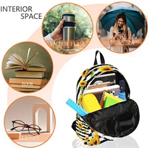 Stripes Sunflower Backpack Fashion Bookbag,Sunflower Laptop Bag with Multiple Pockets,Durable Shoulders Backpack (Stripes Sunflower)