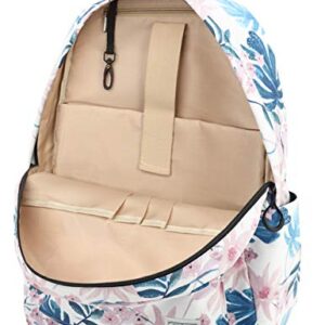 Mairle Lightweight School Bag Travel Backpack with Laptop Compartment For Teen Girls , Flowers and Leaves