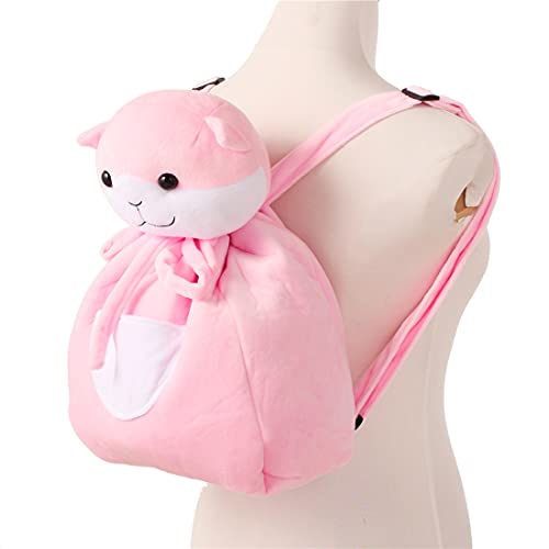 SEVUM Nanami Chiaki Anime Cosplay Cute Cat Backpack Made of Plush, Pink