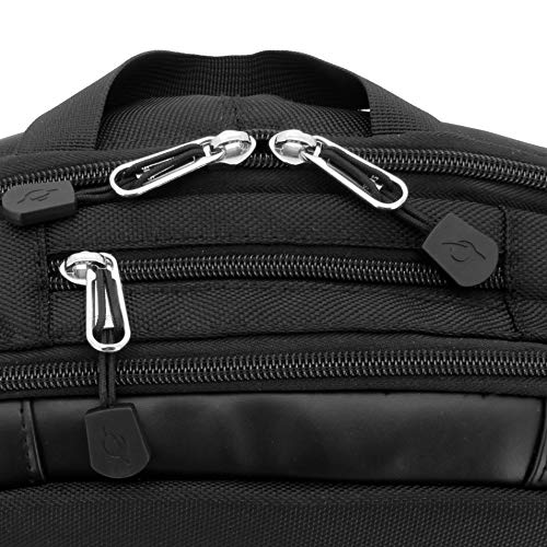 JetPack Slim Backpack for DVS, Mobile, or Club DJ Gig Set, Bag Carry Laptop, Stand, Tablet, Headphone, Vinyl Records, USB Mobile Devices, Needle Case, Cables, Microphone & More. TSA Compliant (Black)