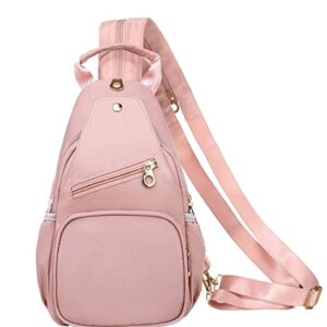 EVANCARY Small Sling Backpack for Women, Multi-Functional Crossbody Sling Bags for Travel Sports Running Pink