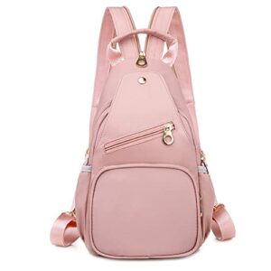 EVANCARY Small Sling Backpack for Women, Multi-Functional Crossbody Sling Bags for Travel Sports Running Pink