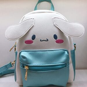 AIFOTY Anime Cute Cartoon Backpack Pu Schoolbag Mini Backpack Cartoon Purse Shoulder Bag (Blue)