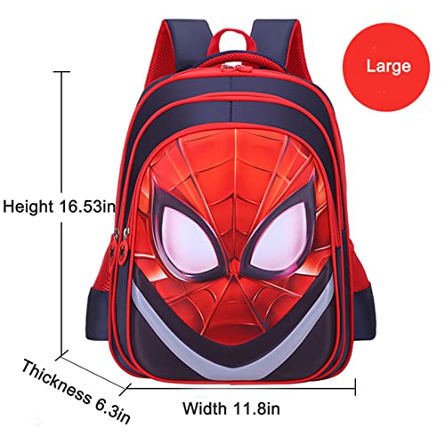 Teen Spiderman School Backpack 3D nylon Waterproof Durable Bag (red, large)