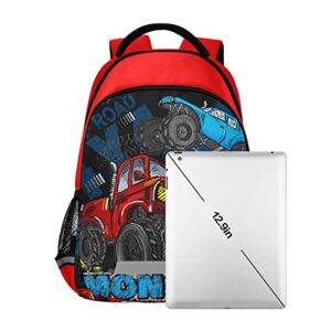 beeplus Monster Truck Backpack for Boys Girls School Backpack Kids Backpack Bookbag Elementary School Bag Travel Rucksack