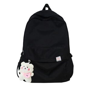 eagerrich aesthetic backpack cute kawaii backpack school supplies laptop bag for teens girls women students solid color