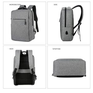 15.6 inch Laptop Backpack for Men, Slim Lightweight Business Travel Backpack Waterproof,Computer Backpack with usb charging port, All Black College Backpack with Laptop Compartment （Grey）