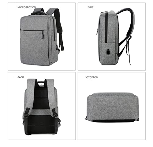 15.6 inch Laptop Backpack for Men, Slim Lightweight Business Travel Backpack Waterproof,Computer Backpack with usb charging port, All Black College Backpack with Laptop Compartment （Grey）