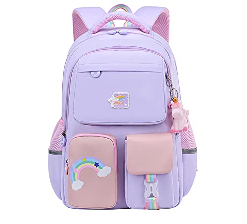 Cute Backpack Travel Backpacks Bookbag for Women & Men Boys Girls School College Students Backpack Durable Water Resistant Purple Small