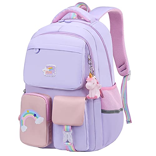 Cute Backpack Travel Backpacks Bookbag for Women & Men Boys Girls School College Students Backpack Durable Water Resistant Purple Small